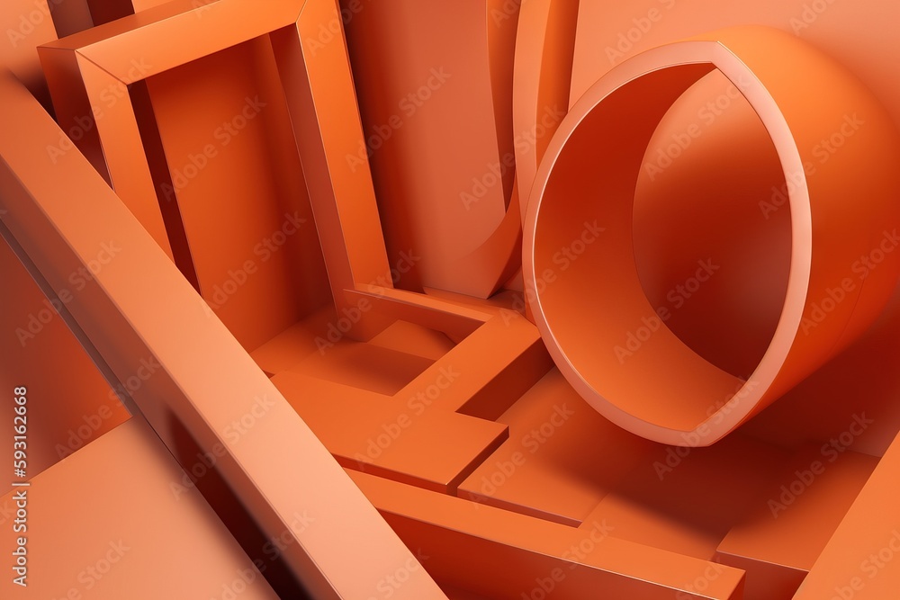 an orange object is shown in a 3d rendering style, with a large round ...