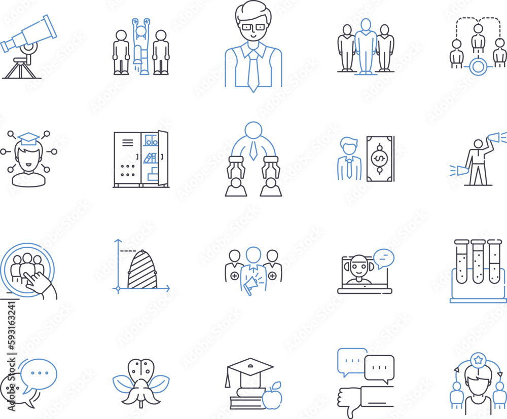 Traching and learning outline icons collection. Teaching, Learning ...
