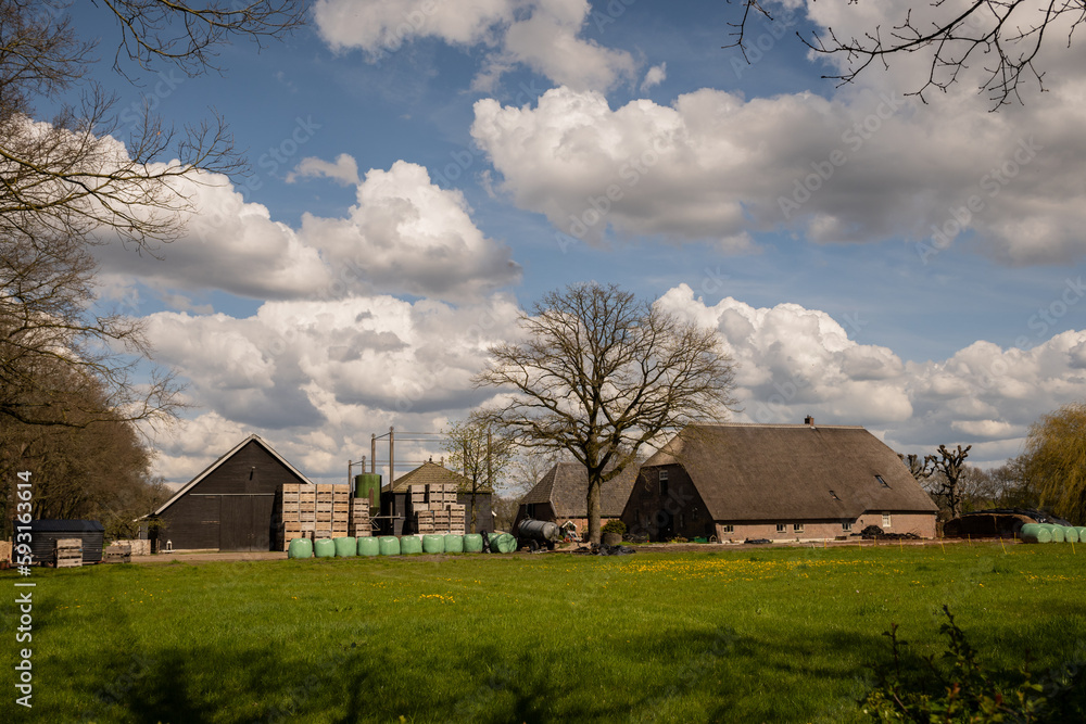 Dutch farm building in the countryside outside Utrecht in Netherlands ...