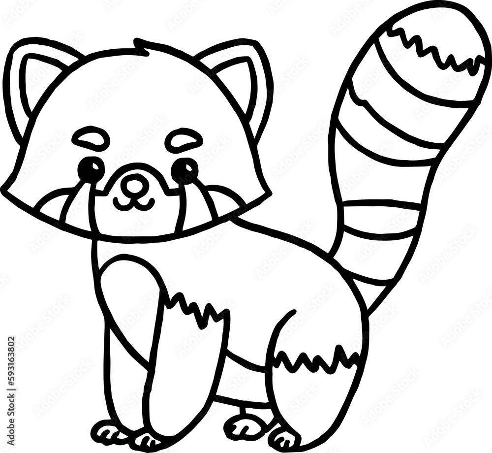 red panda coloring outline Stock Illustration | Adobe Stock