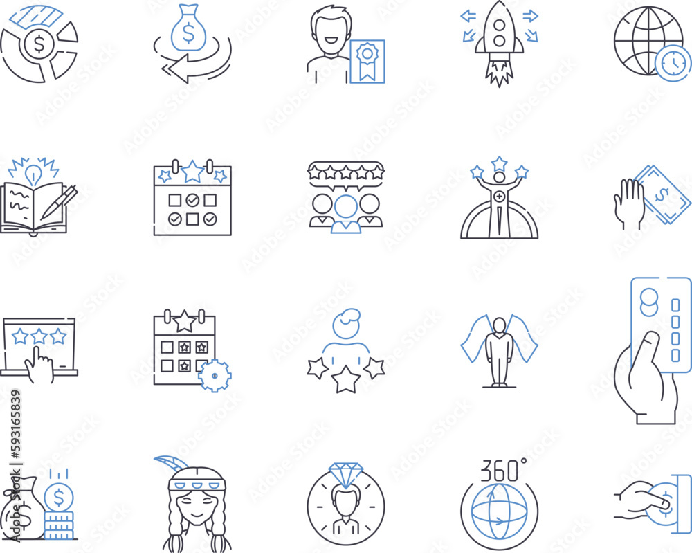 Cash flow management outline icons collection. Cash, Flow, Management ...