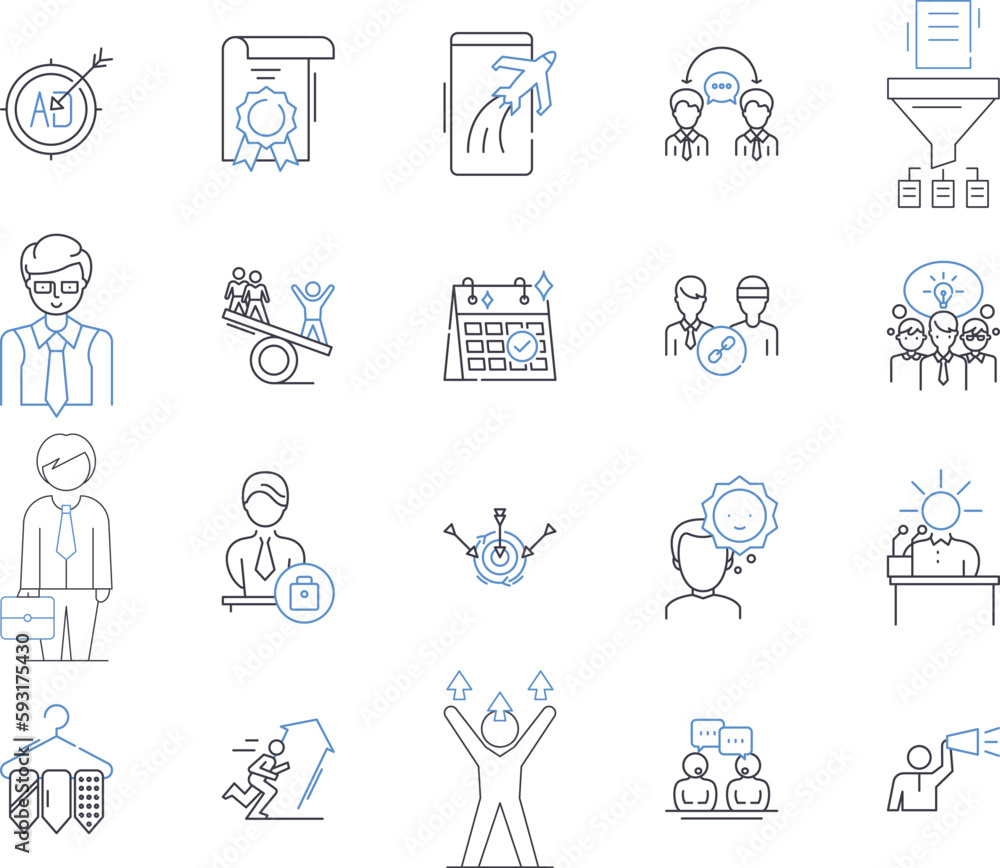 Front office outline icons collection. Front-Office, Reception, Desk ...