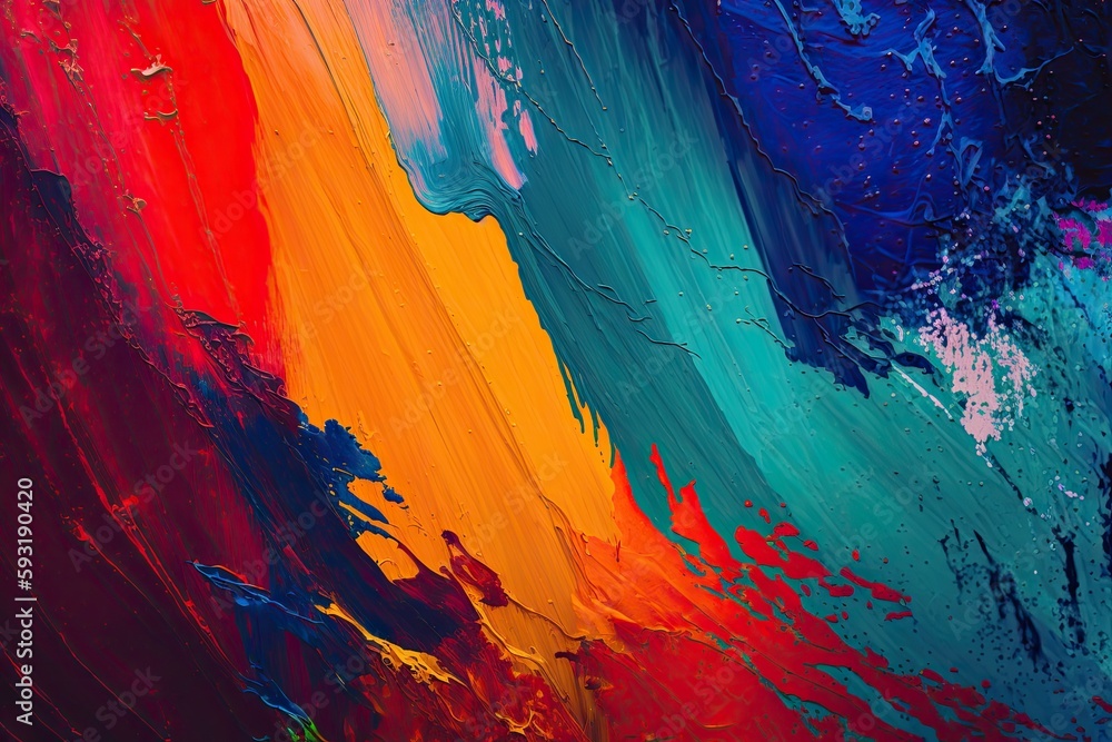 Acrylic paint was used to produce a texture with a variety of brilliant ...