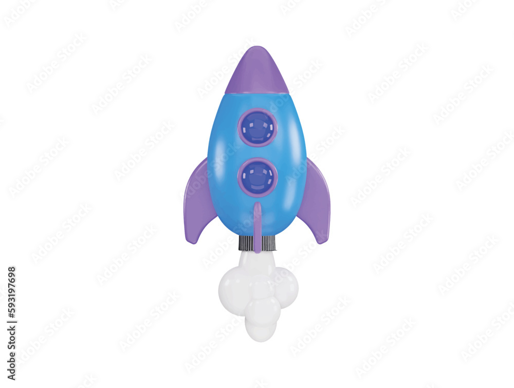 flying space rocket icon 3d rendering vector illustration Stock Vector ...