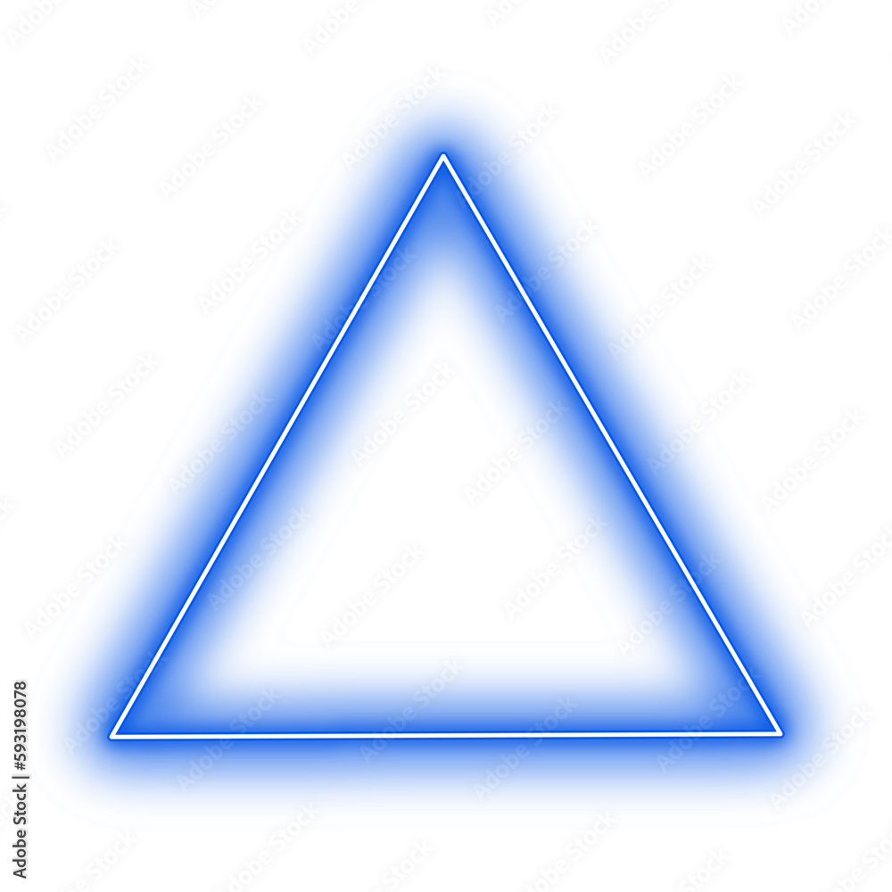 Poster Neon Blue Equilateral Triangle Geometry Shape Outline Stroke ...