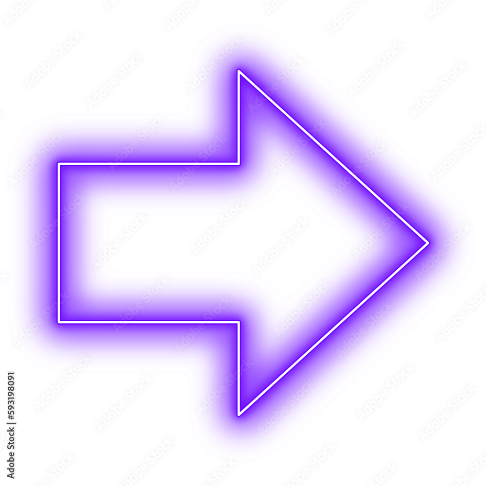 Neon Purple Arrow Geometry Shape Outline Stroke Stock Vector | Adobe Stock