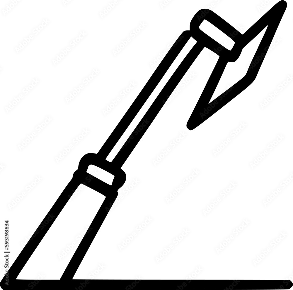 Vecteur Stock black individual hoe line icon, simple outline ...