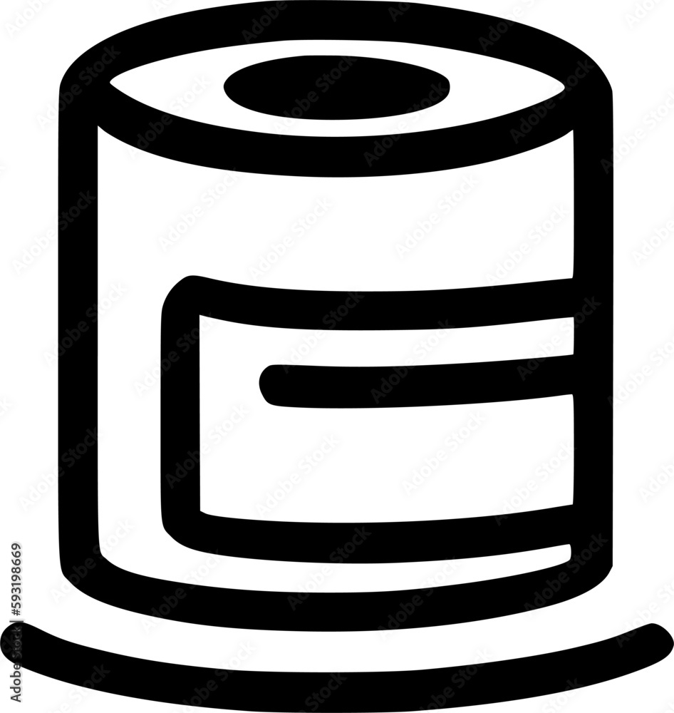 black individual toilet tissue roll with holder line icon, simple flat ...