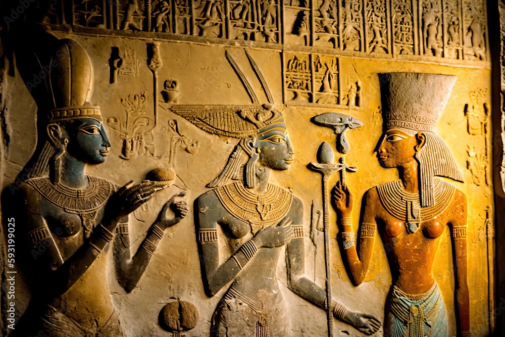 Pharaoh Seti I is seen in an offering scene in the Abydos Temple ...