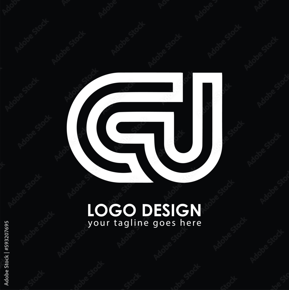 CJ CU Logo Design, Creative Minimal Letter CU CJ Monogram Stock Vector | Adobe Stock