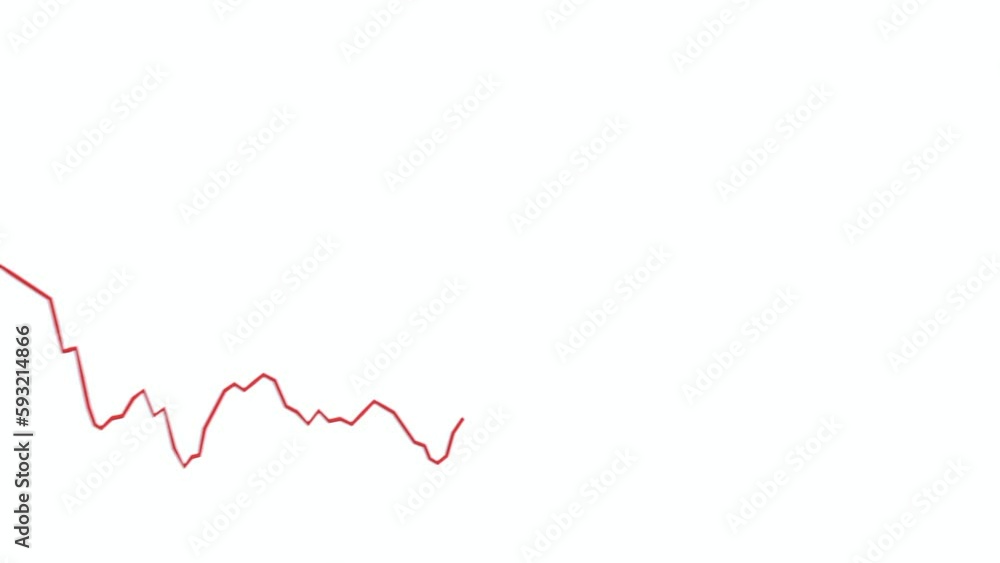 Red line moving up, stock market chart. Rising graph, line, equity ...