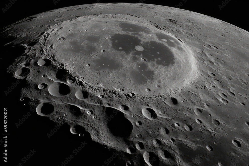 Lunar Surface. Apollo 11's landing location is visible in the Moon's center in this image. This ...