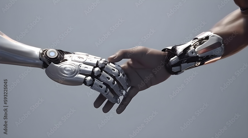 Futuristic AI Robotic Hand. Artificial Intelligence. Technology. Robot ...