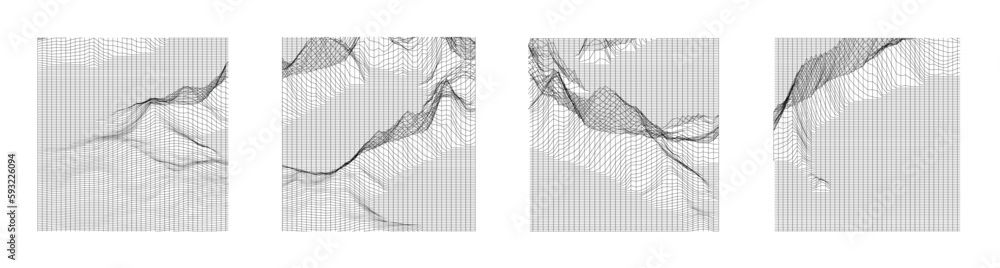 Mesh element. 3d design detail web banner decor spline circle Vector ...