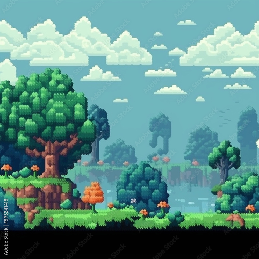 Pixel Art Background Stock Illustration | Adobe Stock