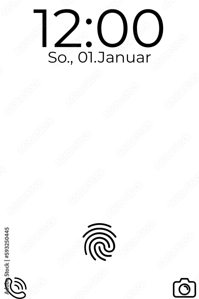 Sperrbildschirm / Lock screen / Lockscreen / Smartphone / Isoliertes ...