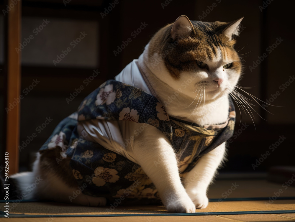 Cute Cat Sumo Cartoon Icon Illustration. Animal Sport Icon Concept ...