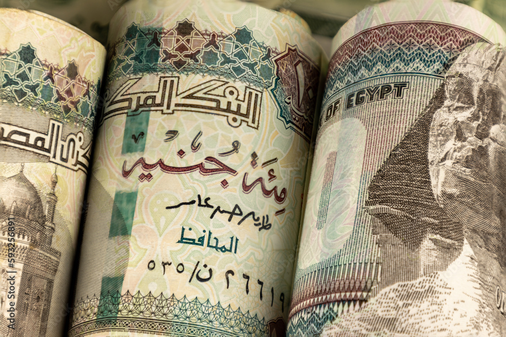 Egyptian Pound, Egypt currency top view. Economy, inflation, and ...