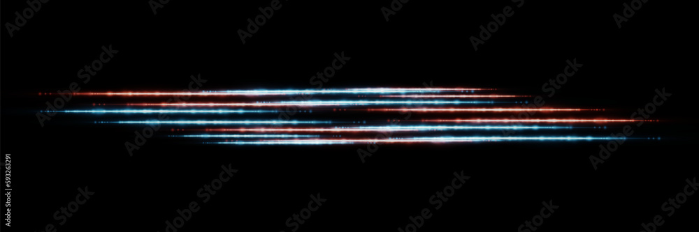 Horizontal lens flares pack. Laser beams, horizontal light rays ...