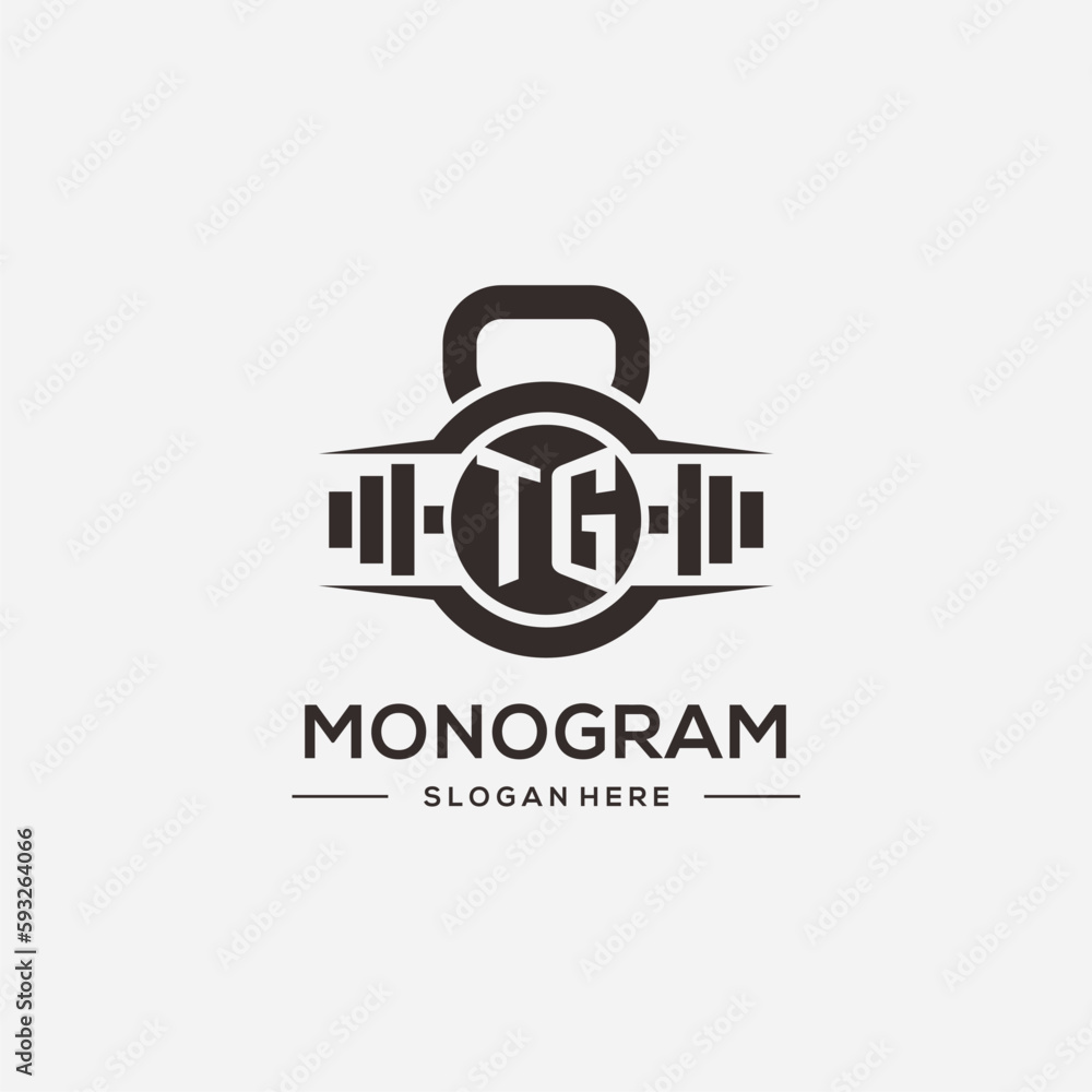 Initial TG fitness logo design inspiration Stock Vector | Adobe Stock