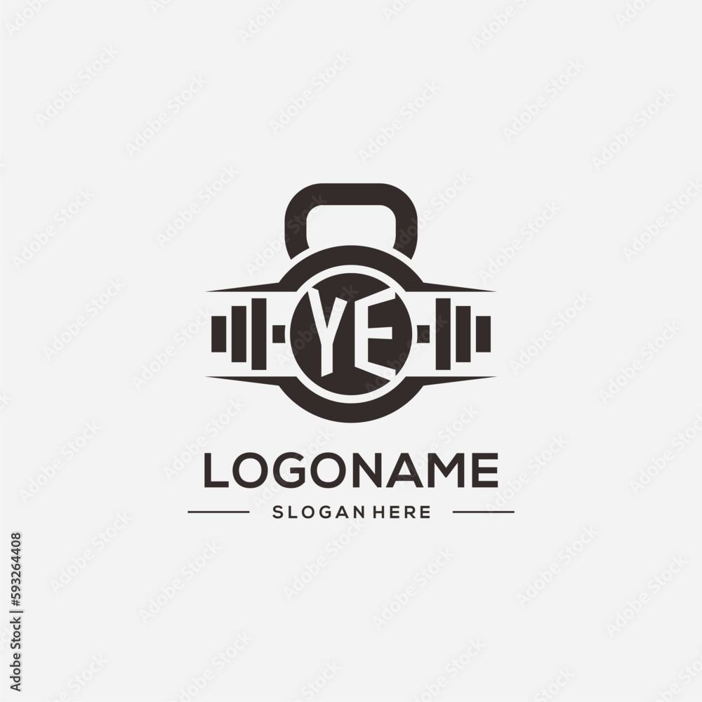 Initial YE fitness logo design inspiration Stock Vector | Adobe Stock