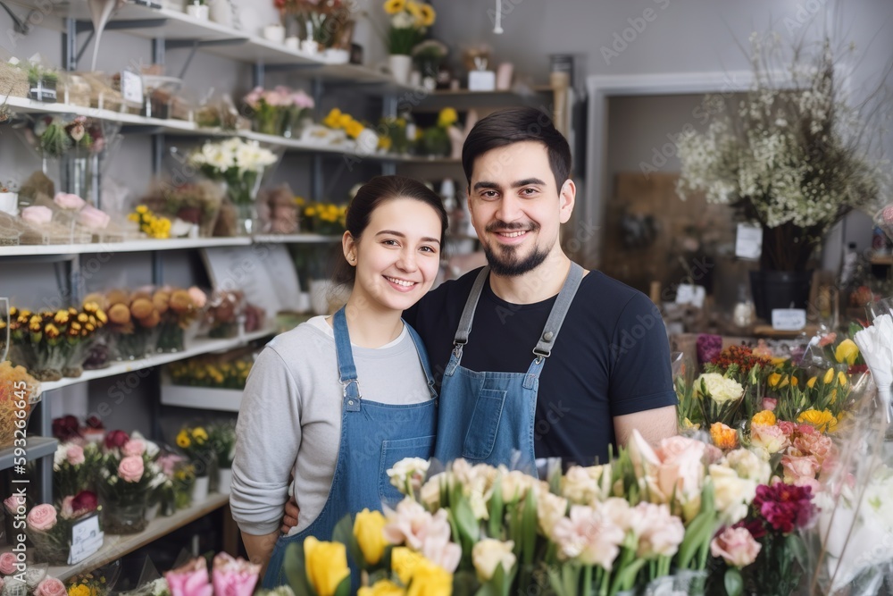 flower owner florist woman business store shop retail bouquet plant ...
