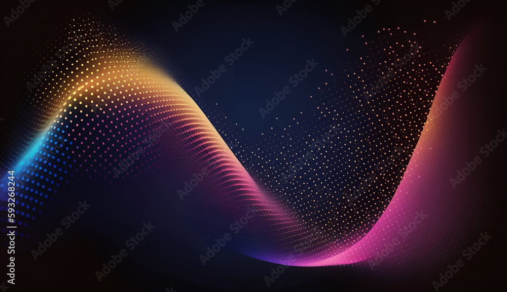 Abstract Halftone Background And Bright Background With Dynamic Waves Of Minimalist Style Stock