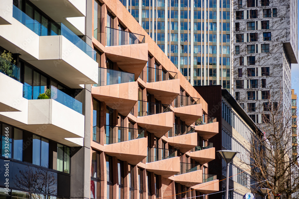 27 March 2023, Rotterdam, Netherlands, view on architectural details of ...