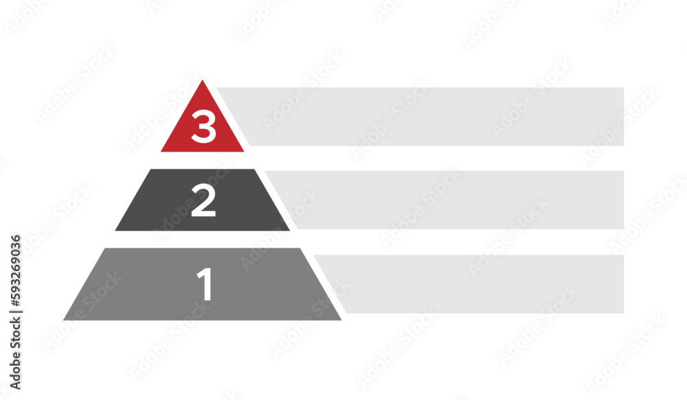 Blank vector three tier pyramid chart Stock Vector | Adobe Stock