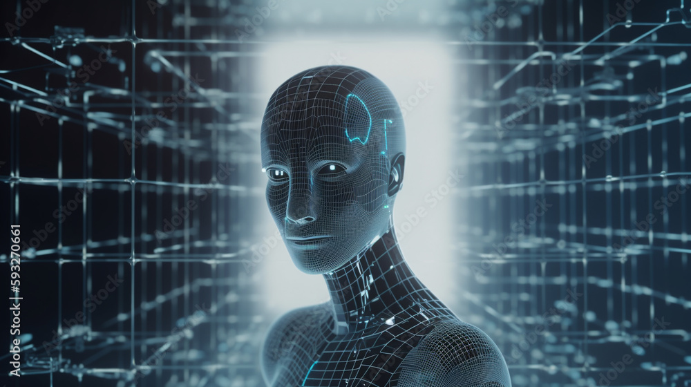Ai artificial intelligence digital futuristic background with robot ...