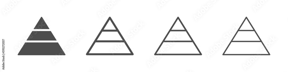 Blank vector three tier pyramid chart set Stock Vector | Adobe Stock