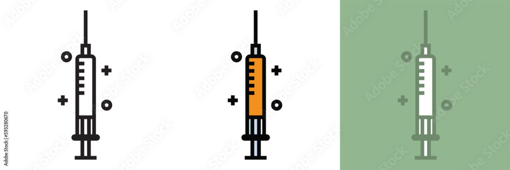Medical Syringe Icon, this icon represents a medical syringe, typically ...