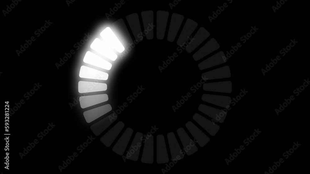 Loading Circle Video with Glow. Loading Animation on Transparent ...
