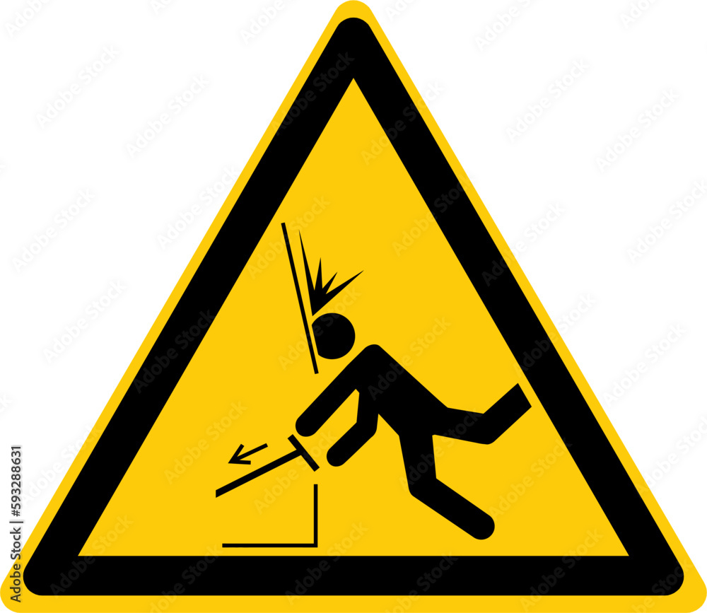 Warning Hazard Caution ISO Signs Icon Symbol Pictogram Fall Hazard ...