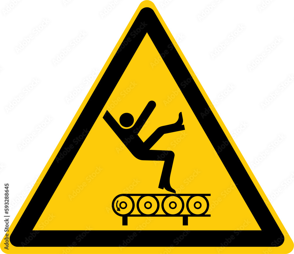 Warning Hazard Caution ISO Signs Icon Symbol Pictogram Fall Hazard From ...