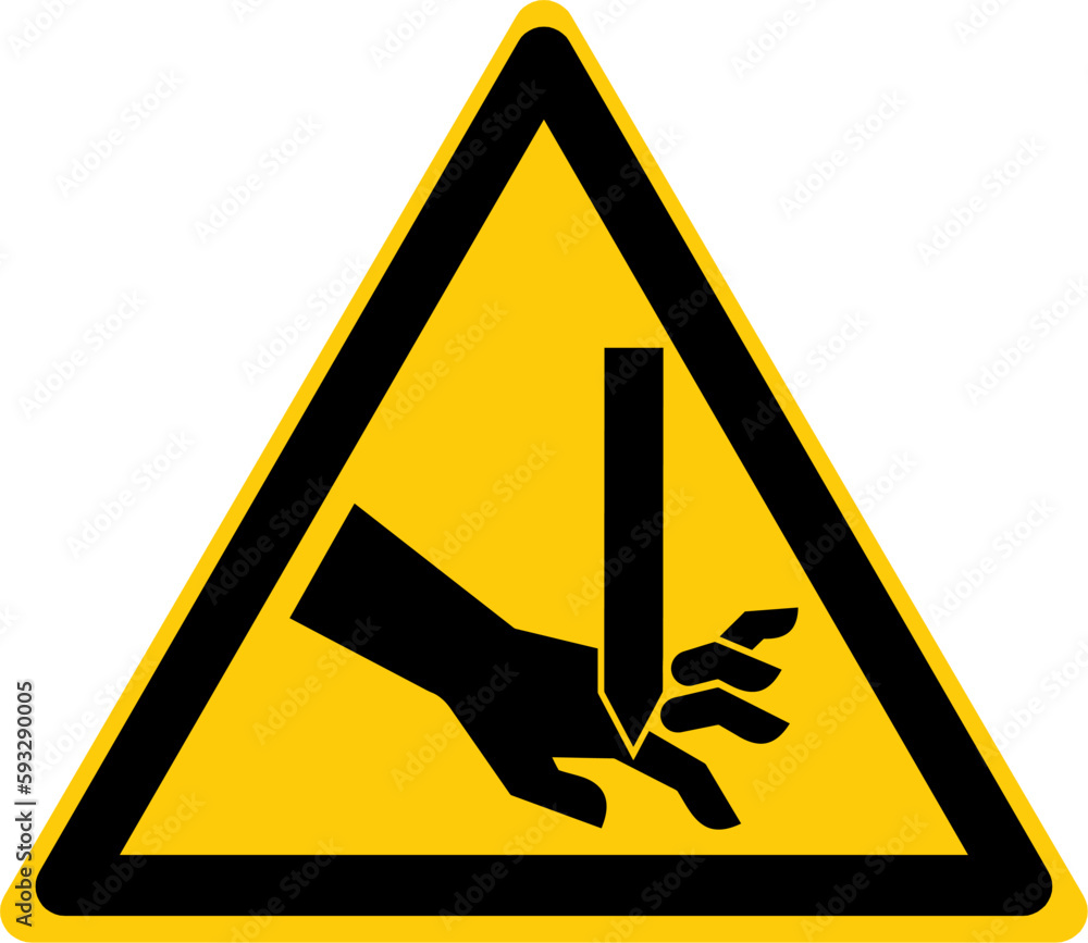 Warning Hazard Caution ISO Signs Icon Symbol Pictogram Cutting of ...