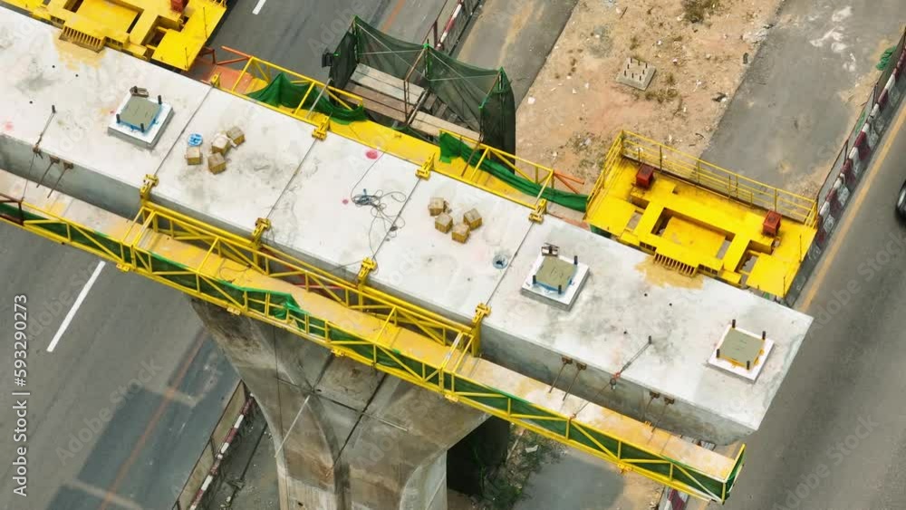 An elevated road construction site, At the construction site, you may ...