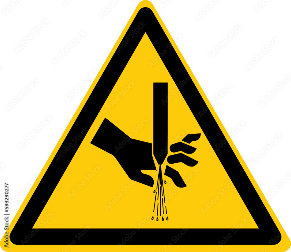 Warning Hazard Caution ISO Signs Icon Symbol Pictogram Cutting Of ...