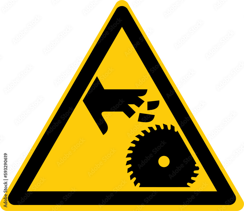 Warning Hazard Caution ISO Signs Icon Symbol Pictogram Cutting of ...