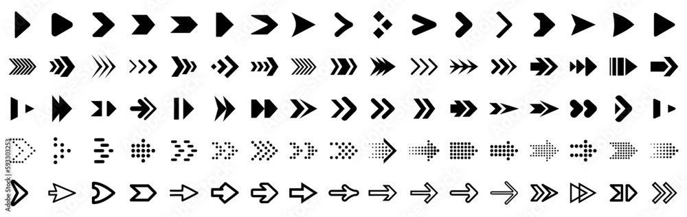 Set arrow icons. Collection different arrows signs. Set different ...