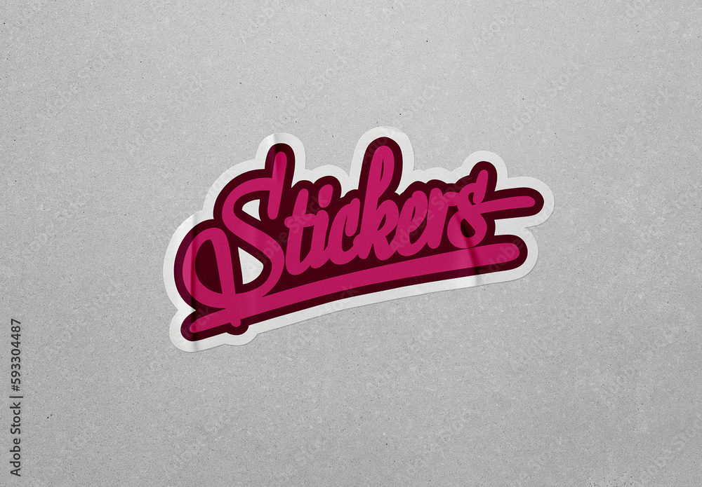 Sticker Mockup Template Paper Texture Round Rectangle Square Stock ...