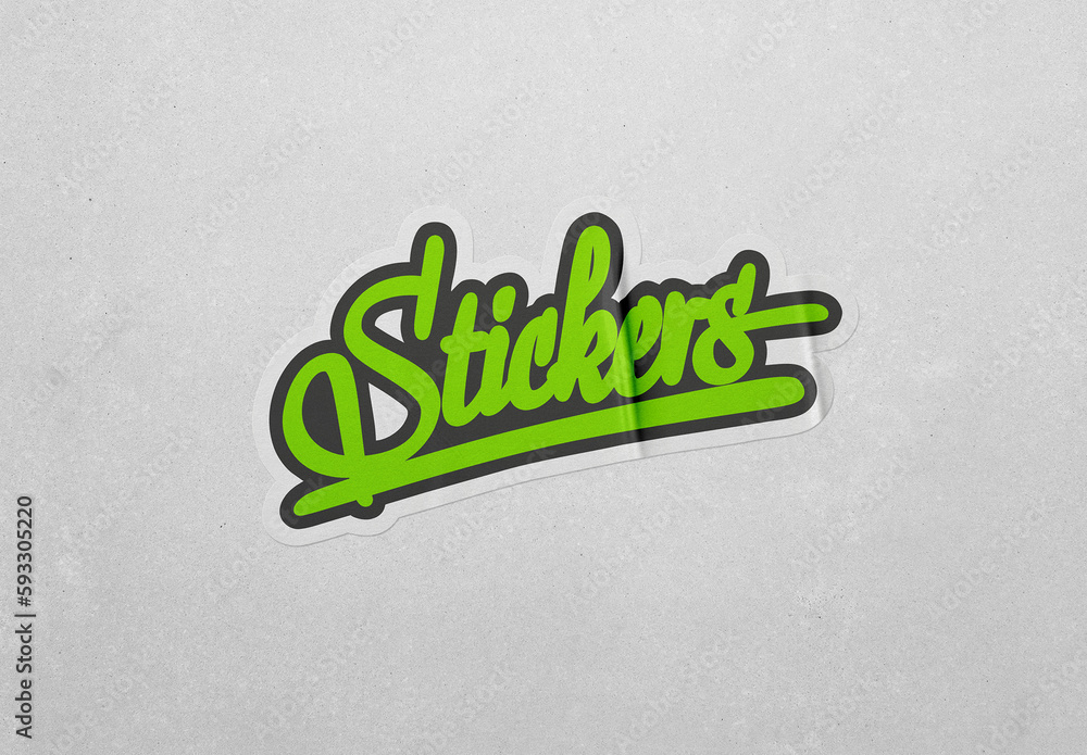 Sticker Mockup Template Paper Texture Round Rectangle Square Stock