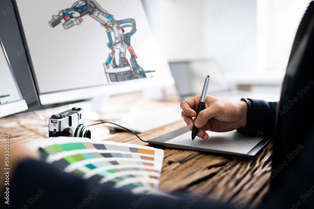 Graphic Artist Designer Drawing Sketch Stock Photo | Adobe Stock