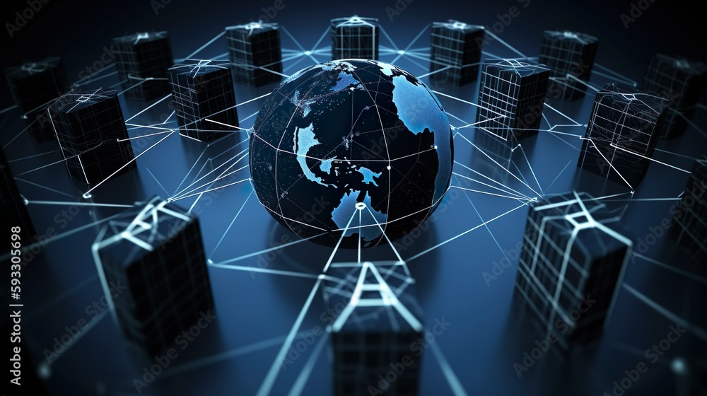 Global network connection, abstract earth, communication technology for ...