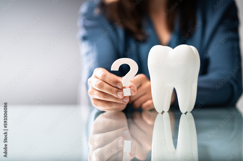 Woman Dental Teeth Question Mark Stock Photo | Adobe Stock