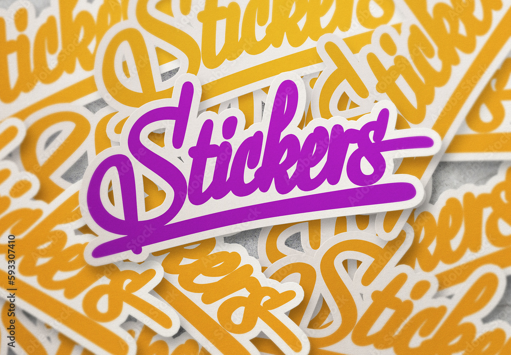 Sticker Mockup Template Paper Texture Round Rectangle Square Stock ...