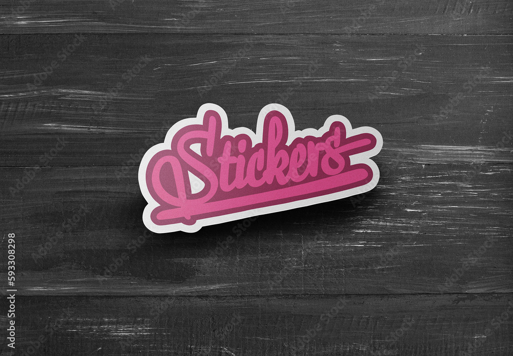 Sticker Mockup Template Paper Texture Round Rectangle Square Stock ...