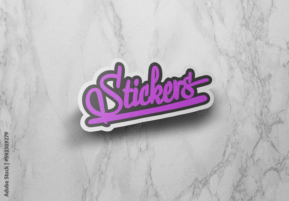 Sticker Mockup Template Paper Texture Round Rectangle Square Stock ...