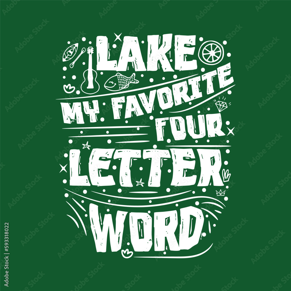Lake my favorite four letter word . Lake house decor sign in vintage ...