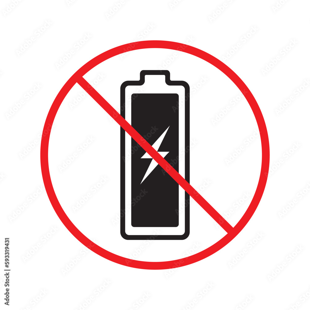 Grafika wektorowa Stock: Forbidden charging vector icon. No charge ...